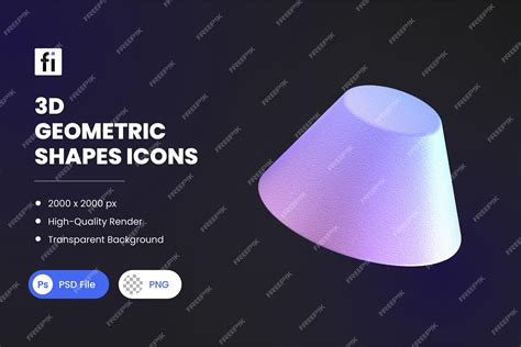 Premium Psd 3d Geometric Shapes Illustrations Truncated Cone