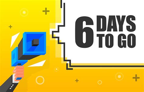 배너 템플릿을 이동하는 6 일 메가폰을 사용한 마케팅 전단지 등분 및 픽셀 스타일 소매 프로모션 및 공지를 위한 템플릿입니다