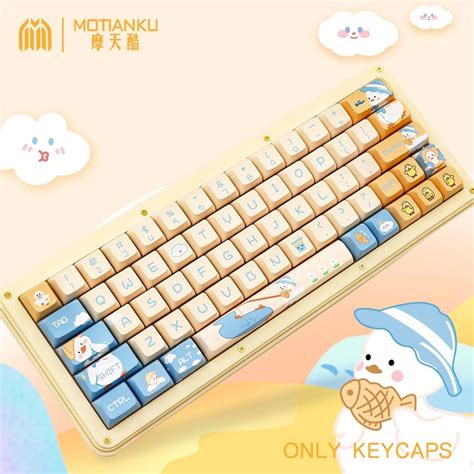 Cute Duck Cartoon Theme Keycaps Korean Style Artisan Keycaps Etsy