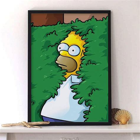 Homer In The Bushes Inspired Meme Poster Homer Simpson Canvas Print