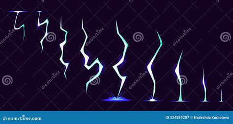 Lightning Animation With Sparks Electricity Thunderbolt Danger Light