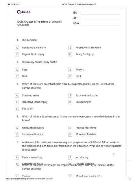 Igcse Chapter 5 The Effects Of Using Ict Pdf
