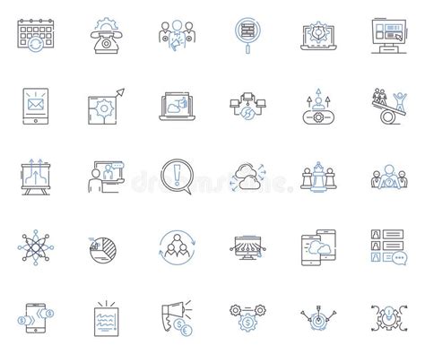 Project Programs Line Icons Collection Management Planning Budgeting