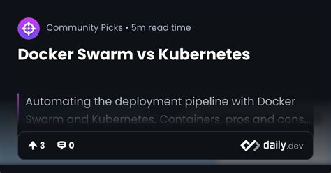 Docker Swarm Vs Kubernetes Rcicd