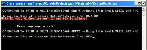 C Sharp Sense C Program Print A Multi Dimensional Array In Snail
