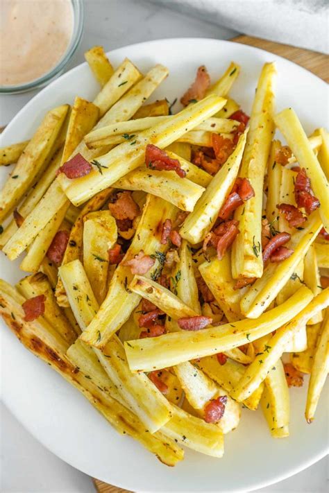Bacon Parsnip Fries Babaganosh Bacon Parsnip Fries Babaganosh