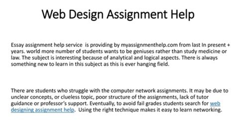 Web Design Assignment Help