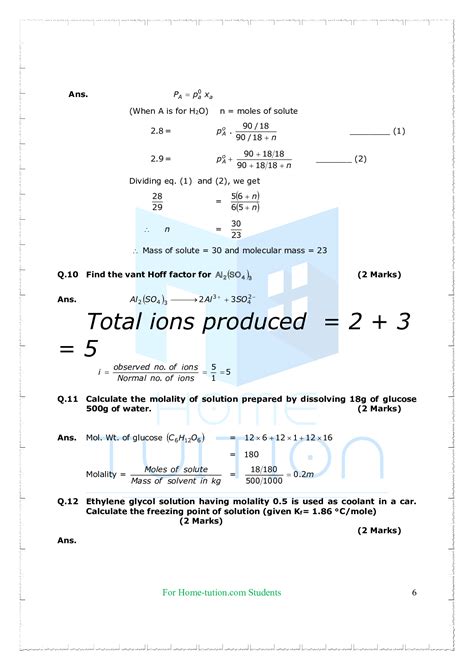 Important Questions For Class 12 Chemistry Chapter 2 Solutions