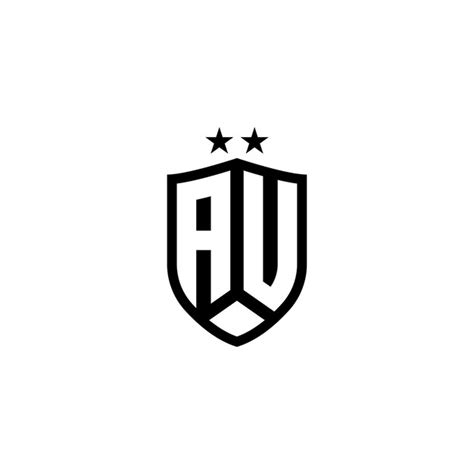 au 모노그램 로고 디자인 문자 텍스트 이름 기호 흑백 로고타입 알파벳 문자 단순 로고 프리미엄 벡터