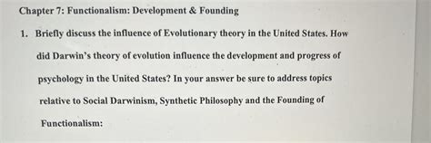 Solved Chapter 7 Functionalism Development And