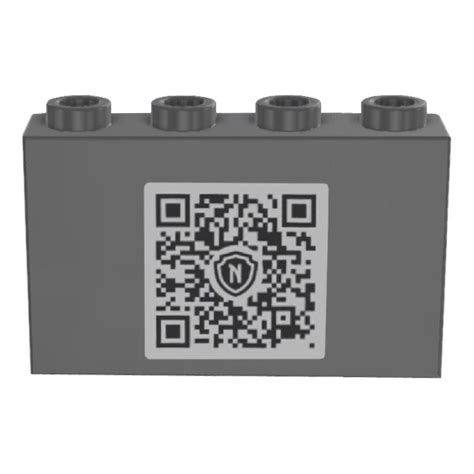Lego Dark Stone Gray Panel 1 X 4 X 2 With Nevermore Qr Code Sticker 14718 Brick Owl Lego