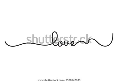 Love Continuous Line Script Cursive Text Stock Vector Royalty Free