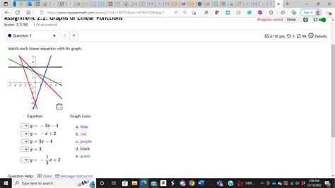 Solved Match Each Linear Equation With Its Graph Equation