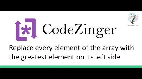 Replace Every Element Of The Array With The Greatest Element On Its Left Side In Codezinger