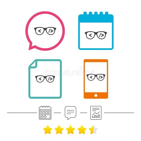 Coder Sign Icon Programmer Symbol Stock Vector Illustration Of
