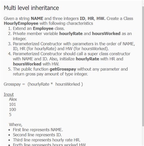 Solved Multi Level Inheritance Given A String Name And Three