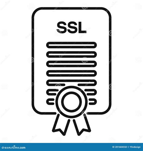 Digital Ssl Certificate Icon Outline Vector Secure Website Stock Vector Illustration Of Thin