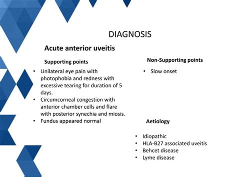 Clinical Case Presentation On Anterior Uveitis Pptx Eye And Vision