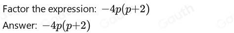 Solved Factorise 4p2 8p Math
