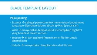 Konsep View Dan Blade Dalam Laravel Pemrograman Web II PPT