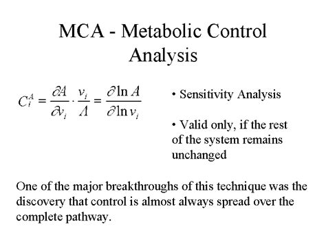 Mca Metabolic Control Analysis