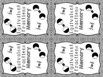 Equivalent Fraction Memory Game By Nikki Back Teachers Pay Teachers