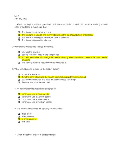Lm3 Assignment Sewing Lm Jan 27 2020 After Threading The Machine