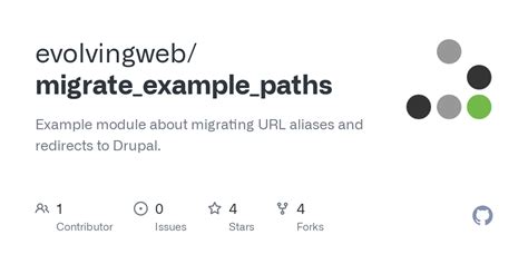GitHub Evolvingweb Migrate Example Paths Example Module About Migrating Aliases And