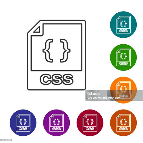 회색 css 파일 문서 아이콘입니다 흰색 배경에 고립 된 css 버튼 라인 아이콘을 다운로드 합니다 css 파일 기호입니다 컬러