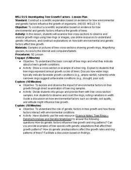 MS LS1 5 Investigating Tree Growth Factors By ScienceSnippets TPT