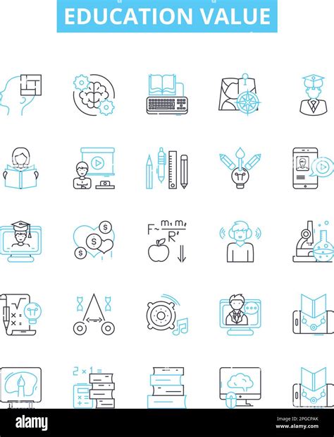 Education Value Vector Line Icons Set Seperationlearning Knowledge Instruction Understanding