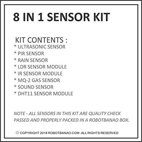 8 In 1 Mini Sensor Kit With Pir Ultrasonic Sensor Ir Sensor Ldr Ra