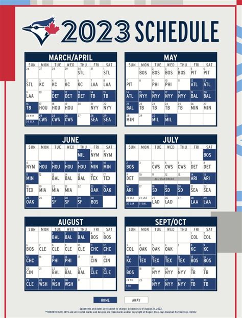 Blue Jays 2023 Regular Season Schedule