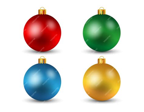 Premium Vector Set Of Colorful Christmas Balls On White Background Vector Illustration