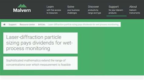 Laser Diffraction Particle Sizing Pays Dividends For Wet Process Monitoring Whitepaper
