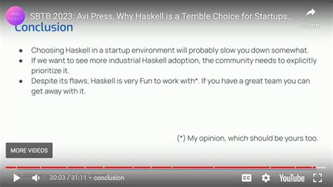 SBTB 2023 Avi Press Why Haskell Is A Terrible Choice For Startups