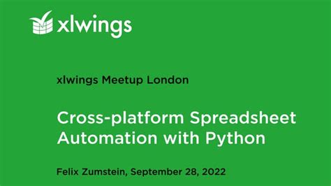 Cross Platform Spreadsheet Automation With Python Pdf