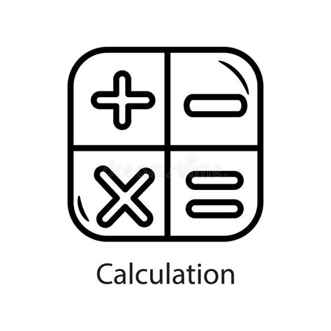 Calculation Outline Icon Design Illustration Data Symbol On White