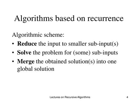 Ppt Lectures On Recursive Algorithms Powerpoint Presentation Free