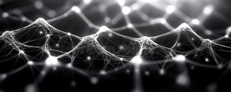 Abstract Ai Inspired Black And White Network Structure Stock