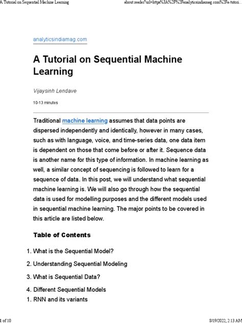 A Tutorial On Sequential Machine Learning Pdf Machine Learning Deep Learning