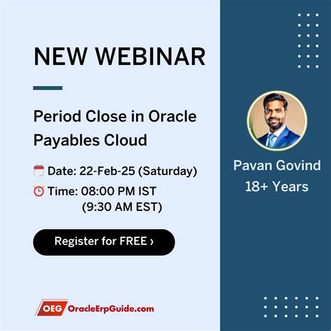 [free Webinar] Period Close In Oracle Payables Cloud Register Now For… Ca Tanmay Vaze