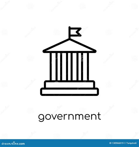 Government Icon Trendy Modern Flat Linear Vector Government Icon On White Background From Thin