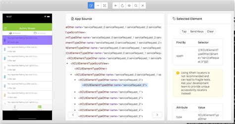 Automation Appium Inspector Is Not Identifying Some Of The Elements On IOS Mobile App Stack