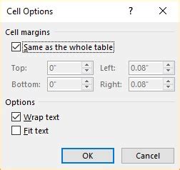 Fitting Your Text In A Table Cell Microsoft Word