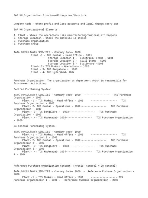 01 01 Sap Mm Organization Structure 29082015 Download Free Pdf