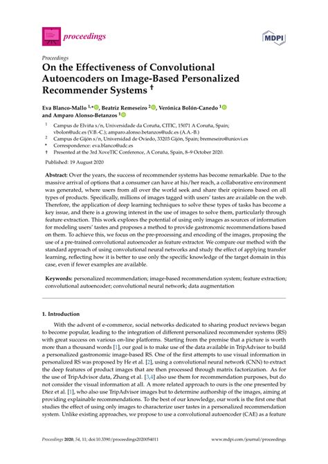 pdf on the effectiveness of convolutional autoencoders on image based personalized recommender