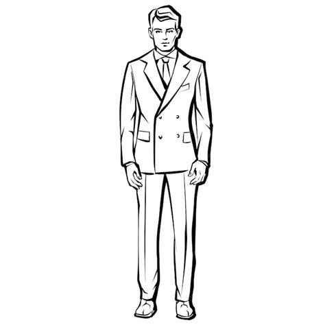 Premium Vector Young Fashion Male Model In Suit