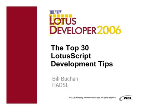 The Top 30 Lotusscript Development Tips Pdf