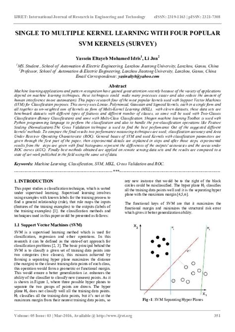 Pdf Single To Multiple Kernel Learning With Four Popular Svm Kernels